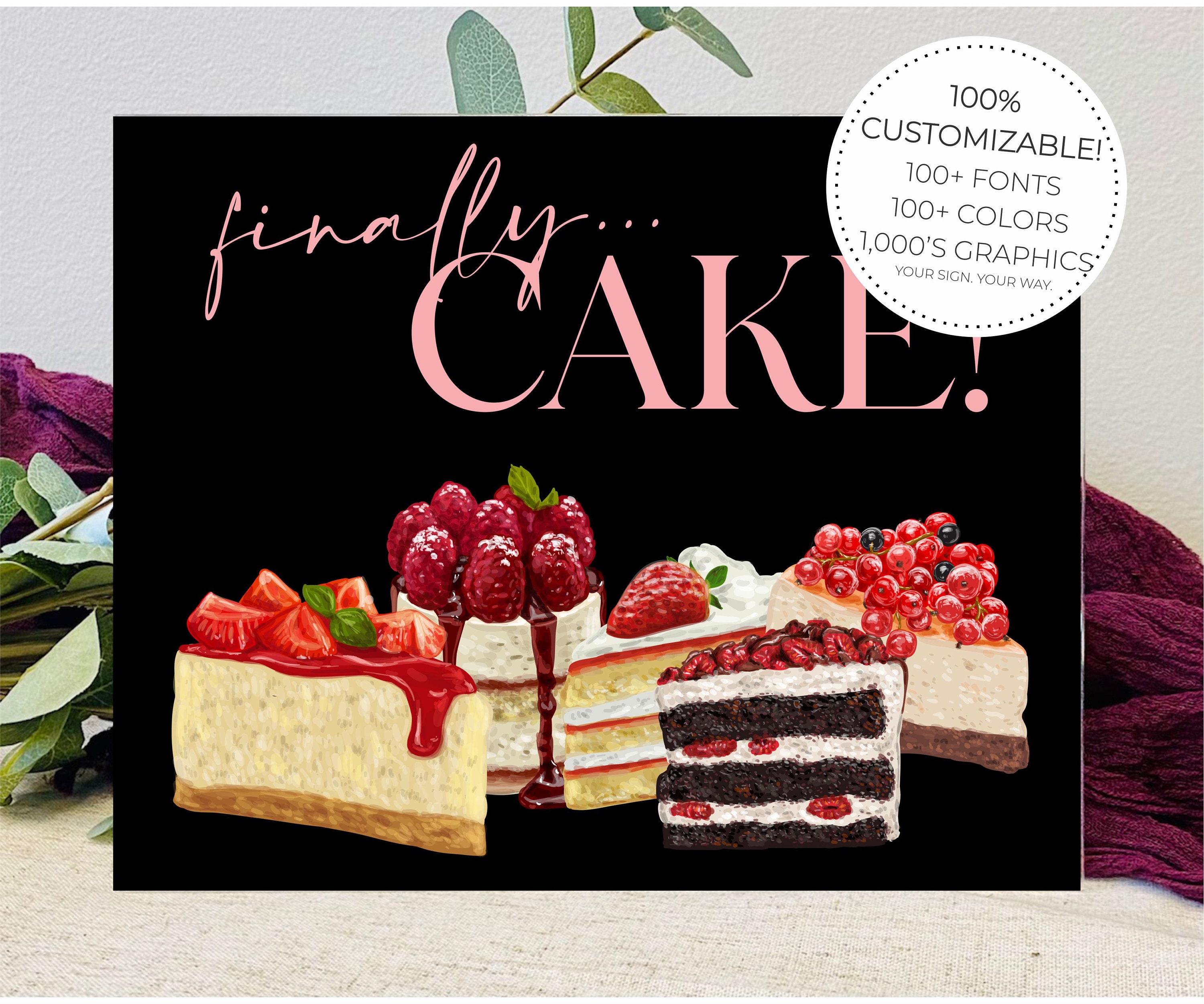 Custom Acrylic Cake Table Sign Custom Acrylic Wedding Sign | Etsy