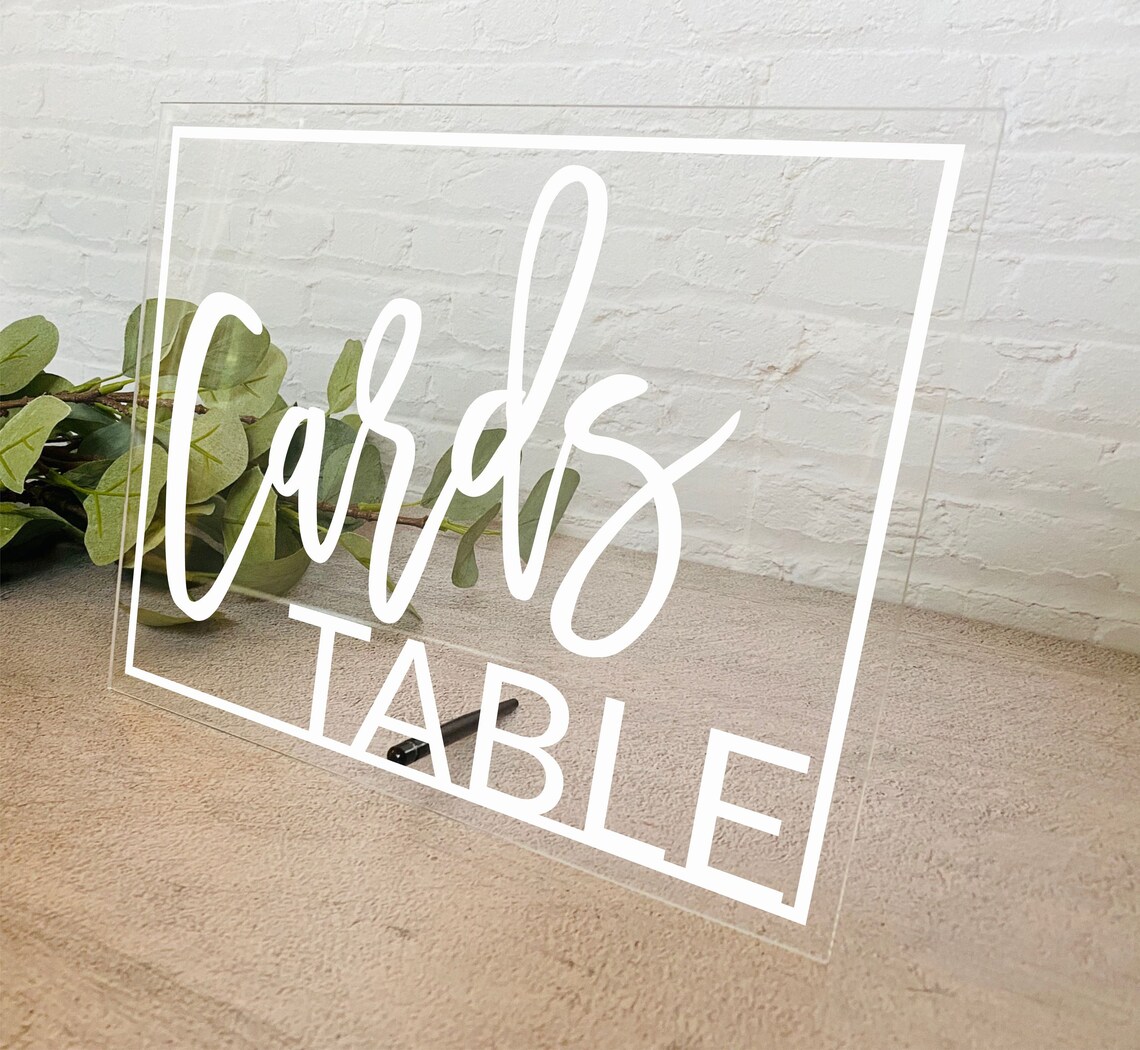Cards Table Sign Acrylic Wedding Sign Cards & Gifts Table - Etsy