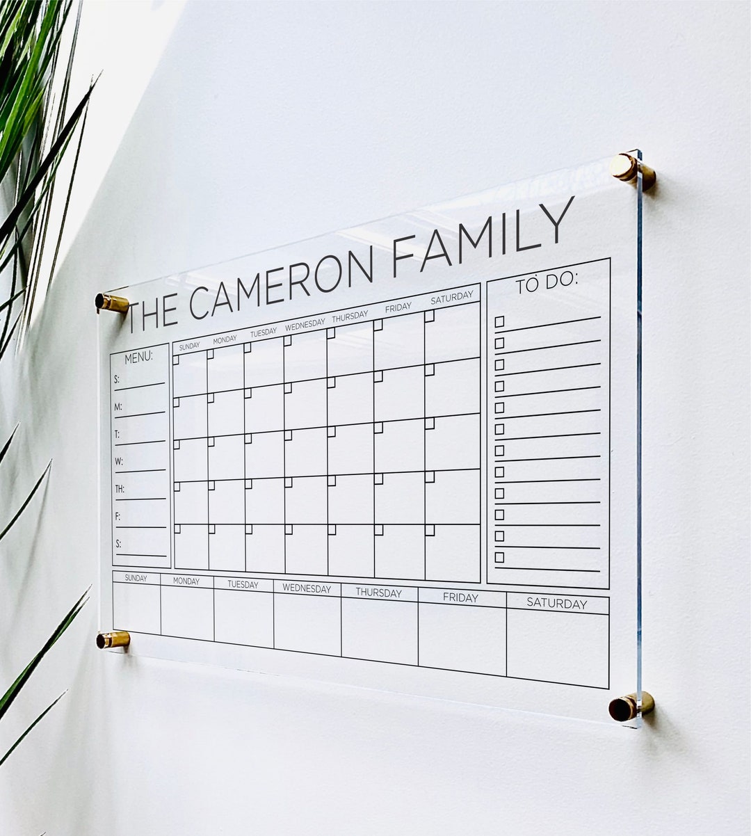 Personalized Acrylic Calendar for Wall Ll Dry Erase Board Lucite Clear ...