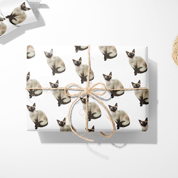 Siamese Cat Wrapping Paper - Etsy