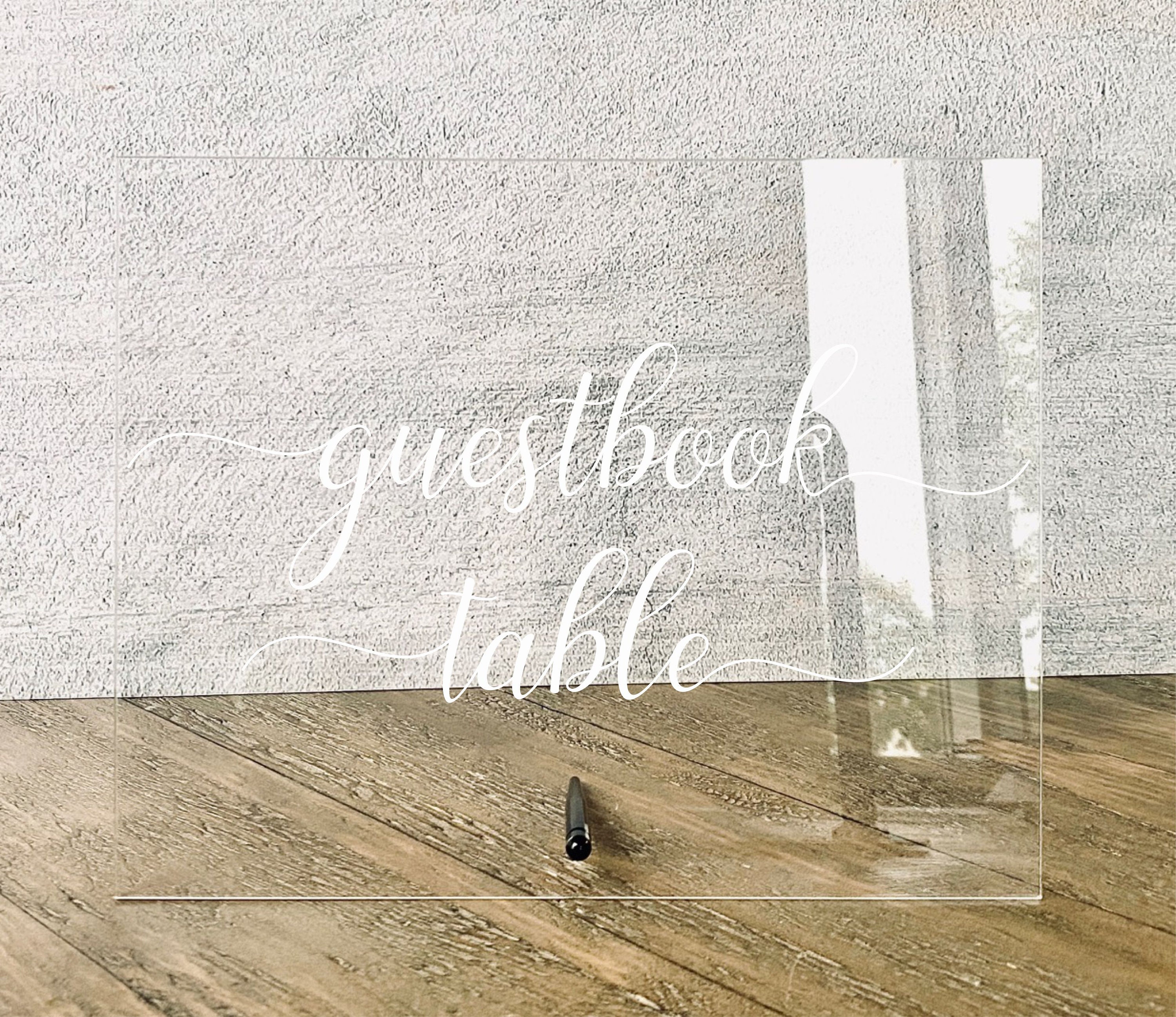 Guest Book Table Sign Acrylic Wedding Sign Guestbook Sign - Etsy