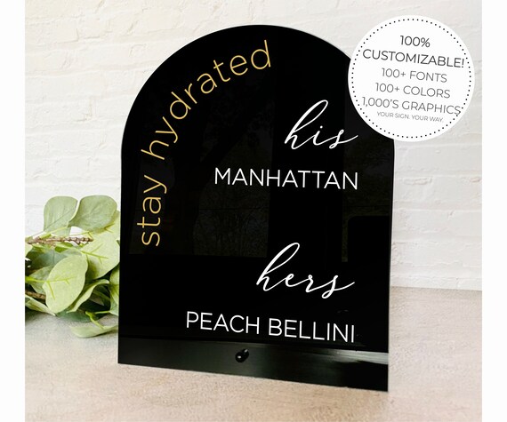 Arch Signature Drinks Bar Sign Custom Acrylic Wedding Sign - Etsy