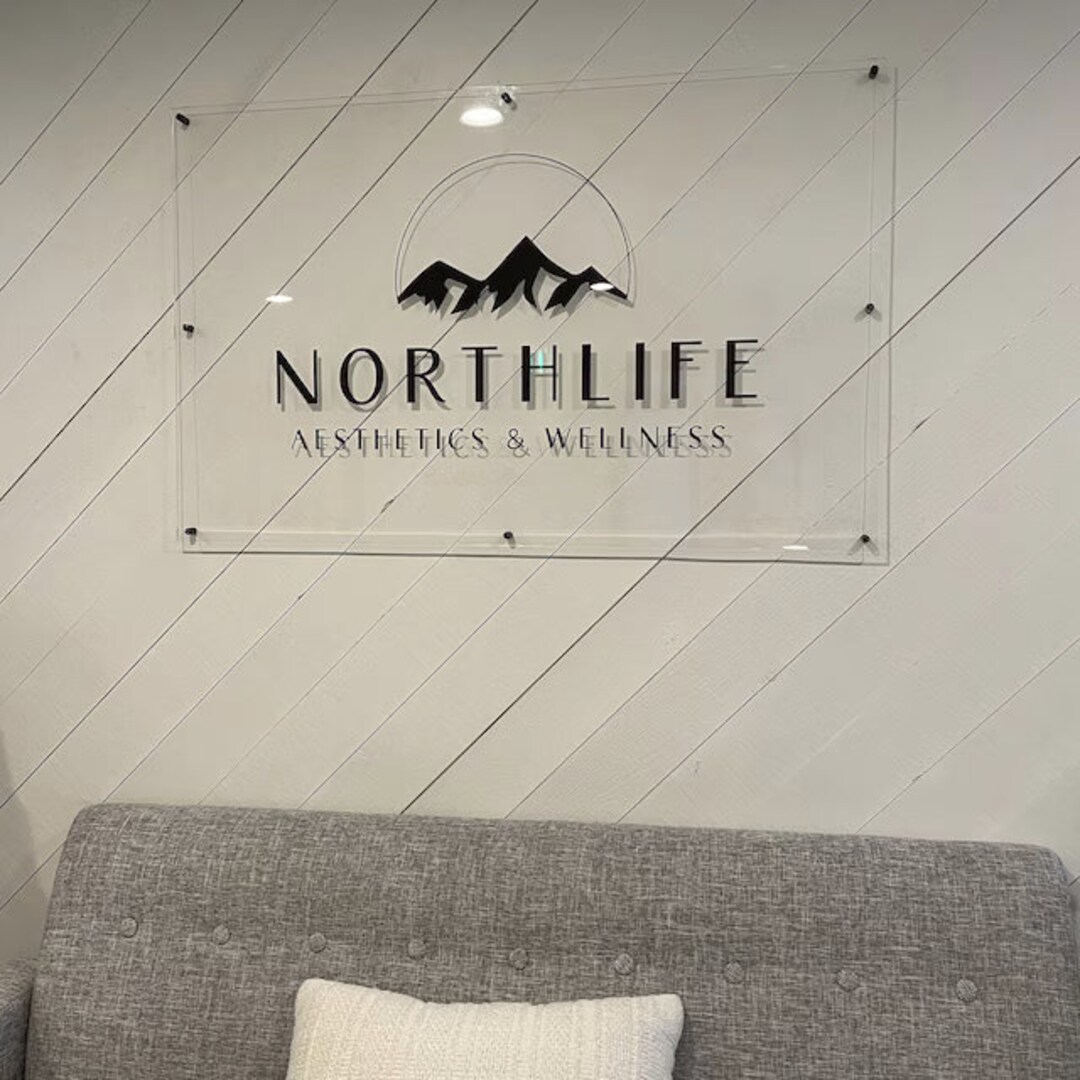 Custom Acrylic Business Logo Sign, Horizontal Layout Personalized Name ...