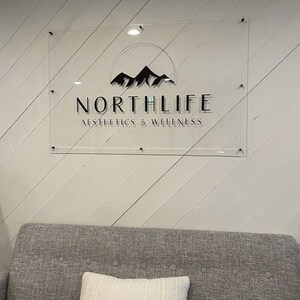 Custom Acrylic Business Logo Sign, Horizontal Layout Personalized Name ...