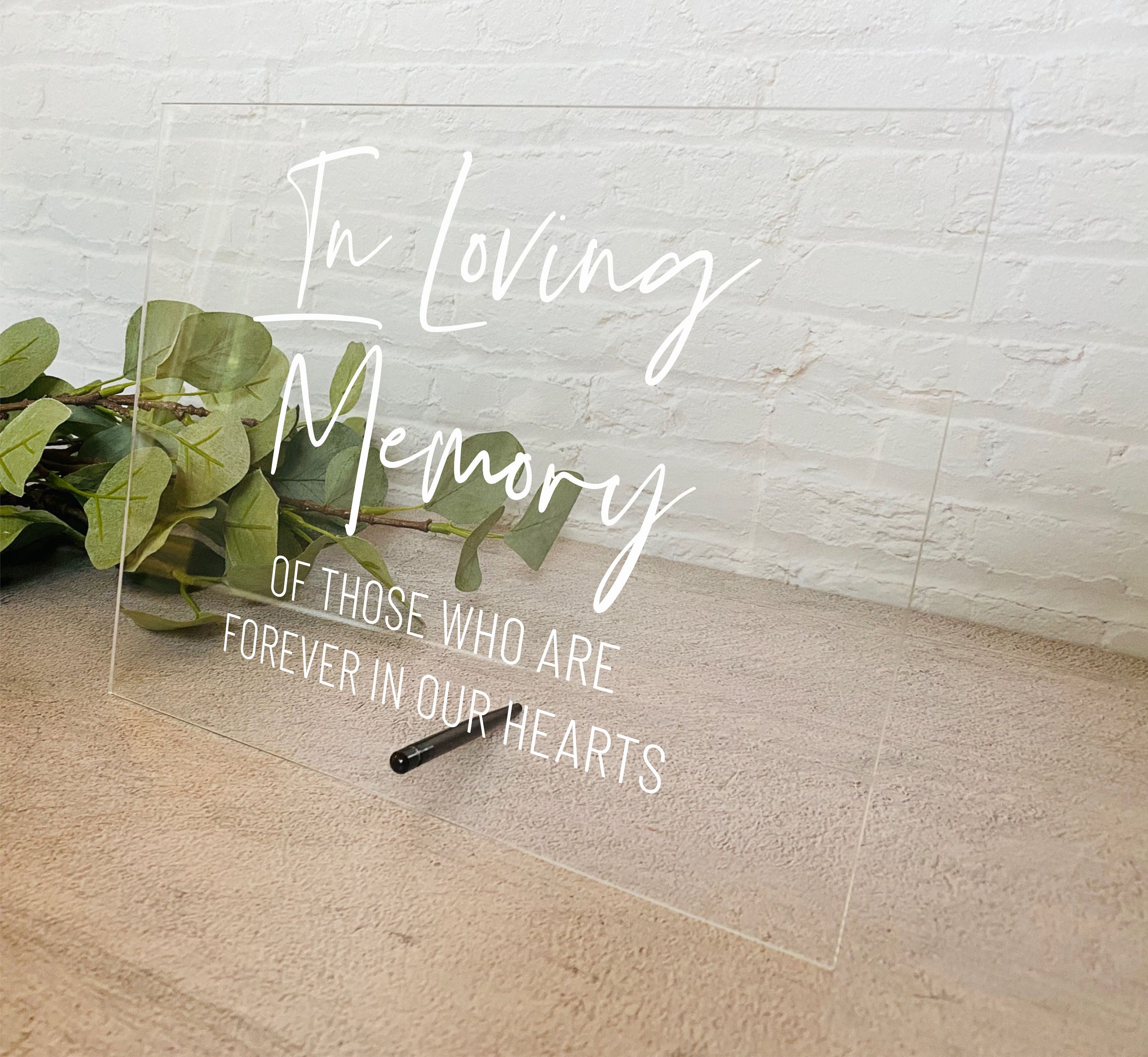 In Loving Memory Memorial Table Sign Clear Acrylic Wedding - Etsy