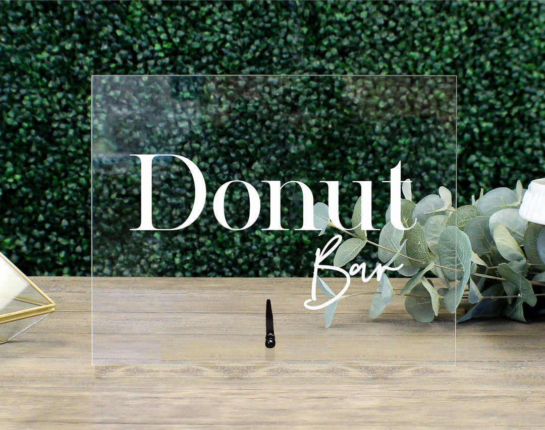 Donut Bar Acrylic Table Sign Wedding Sign Donuts Theme Kids Birthday ...