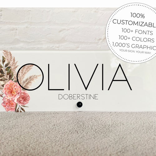 Custom Acrylic Desk Name Plate Sign Personalized Photo Boss - Etsy