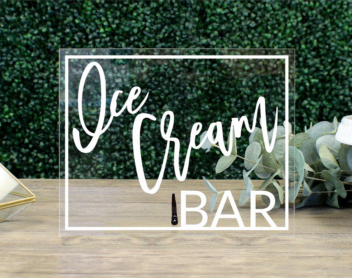 Ice Cream Bar Table Sign Ice Cream Kids Birthday Party Sign - Etsy