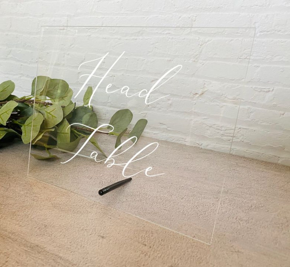 Head Table Sign Acrylic Wedding Sign Reserved Table Sign - Etsy