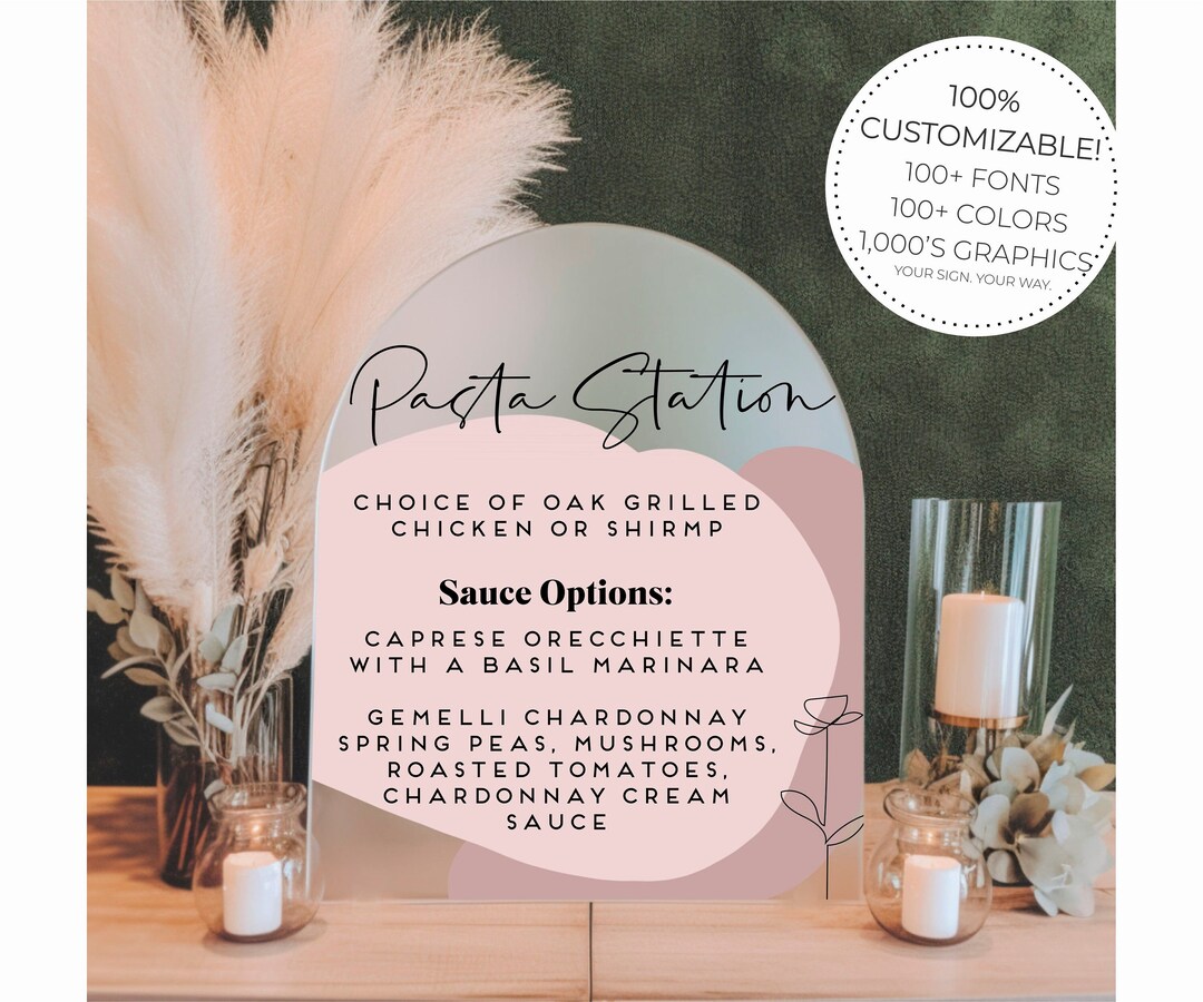 Arch Menu Table Sign Custom Acrylic Wedding Sign Late Night Bites ...