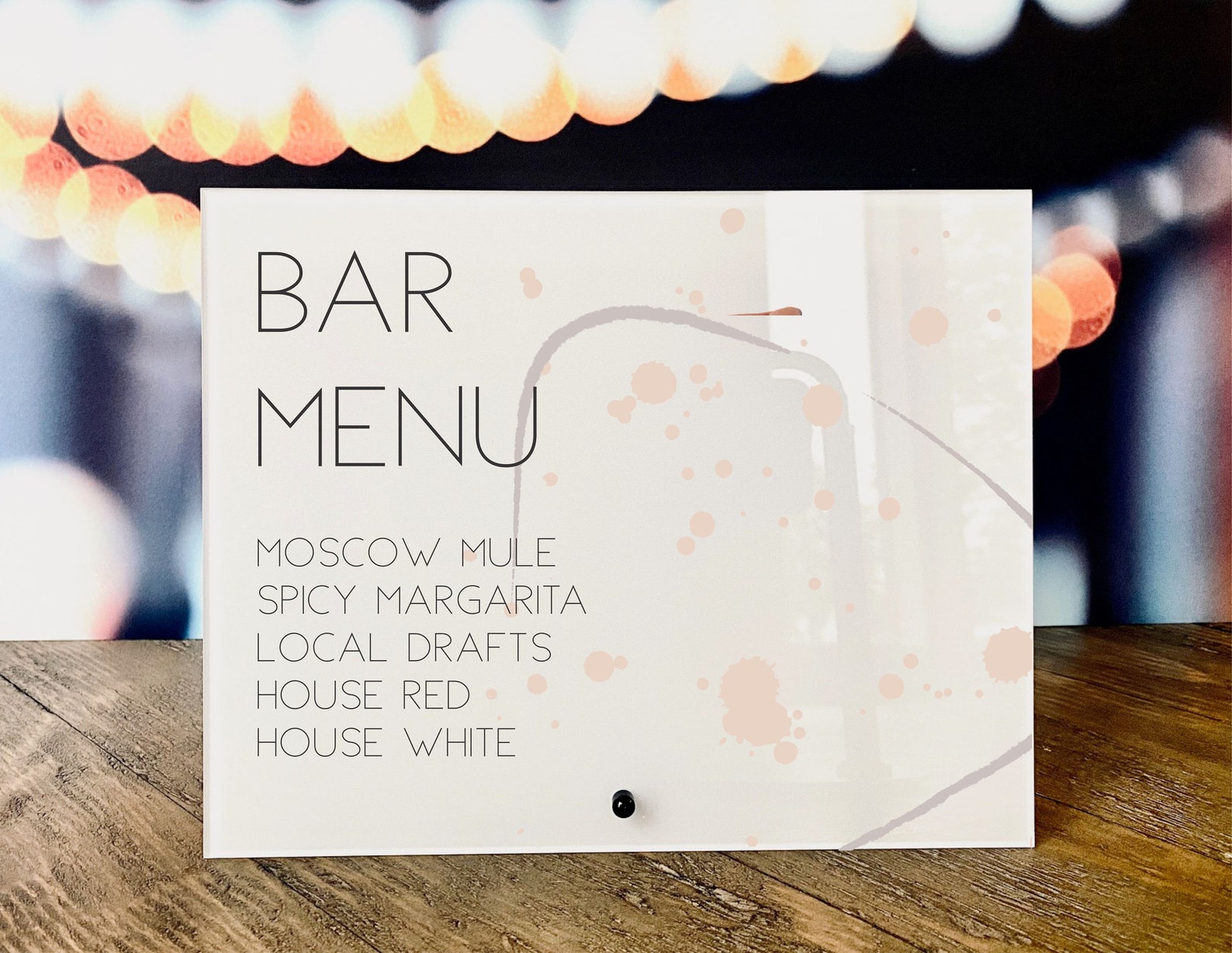 Personalized Acrylic Bar Menu Acrylic Wedding Sign - Etsy