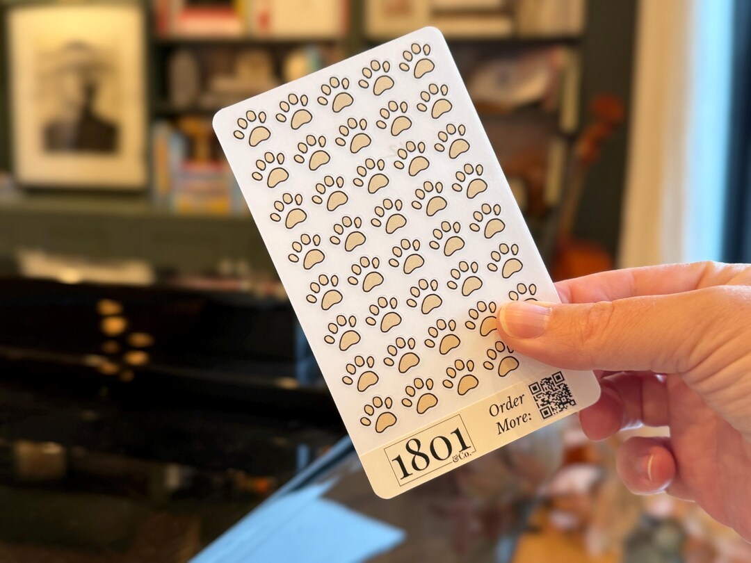 Paw Print Sticker || Reusable, Clear (for Acrylic, Glass & Dry-erase ...