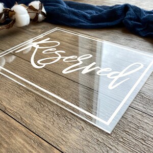 Reserved Table Sign Acrylic Wedding Sign Reserved Table | Etsy