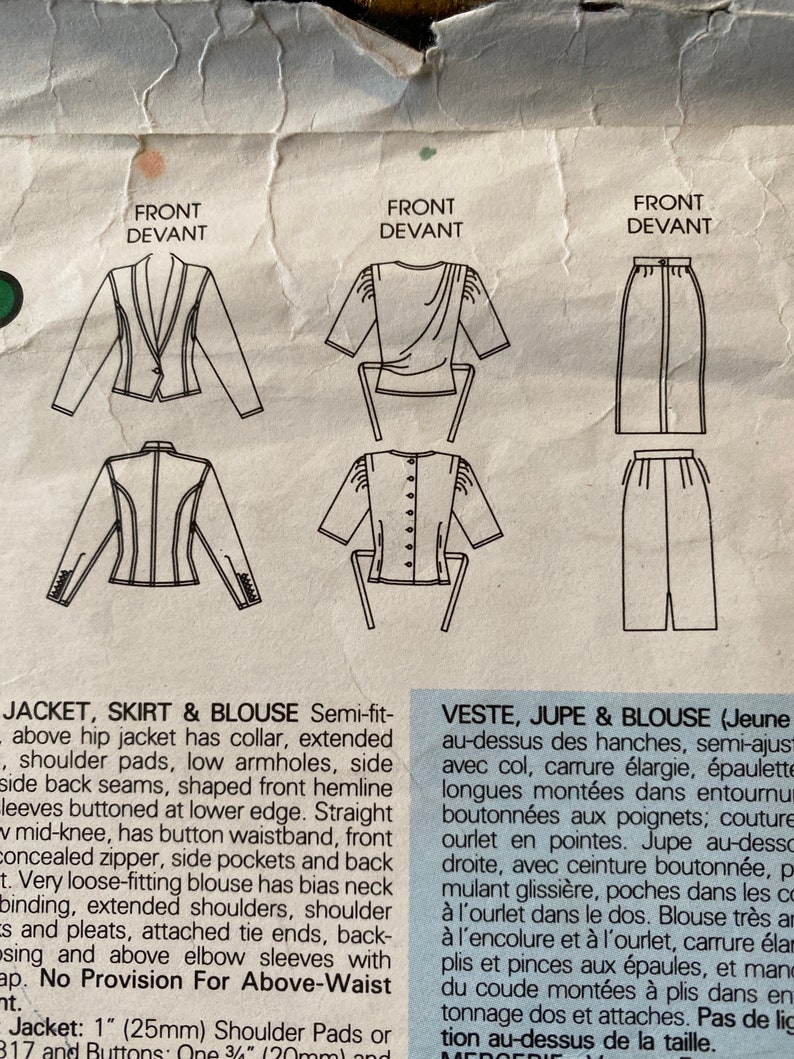 1980s Vogue Suit Sewing Pattern - Etsy