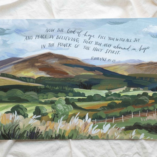 Scripture Landscape Art Print Modern Christian Art Be - Etsy