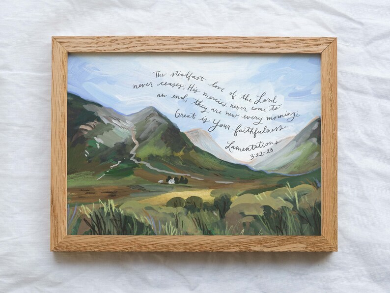 Scripture Landscape Art Print Modern Christian Art - Etsy