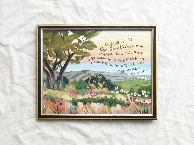 Scripture Landscape Art Print | Modern Christian Art | "to You I Lift ...
