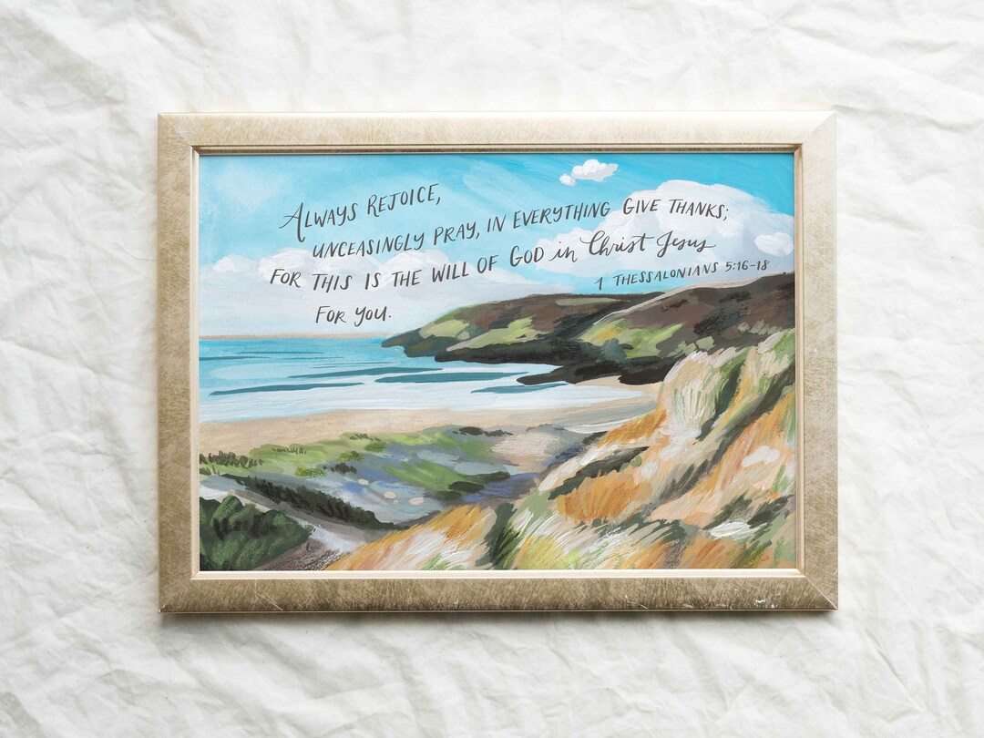 Scripture Landscape Art Print | Modern Christian Art | "always Rejoice ...