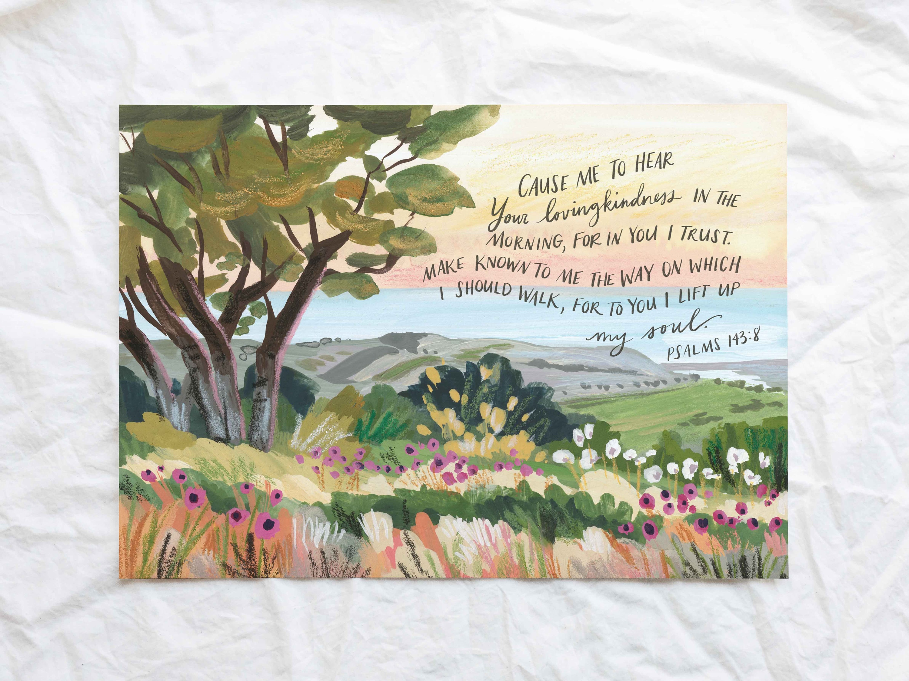 Scripture Landscape Art Print | Modern Christian Art | "to You I Lift ...