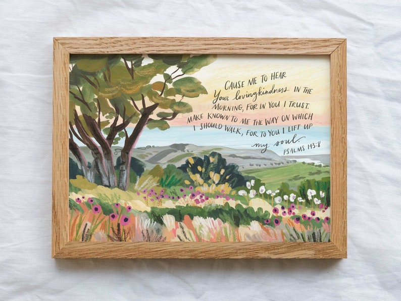 Scripture Landscape Art Print | Modern Christian Art | "to You I Lift ...