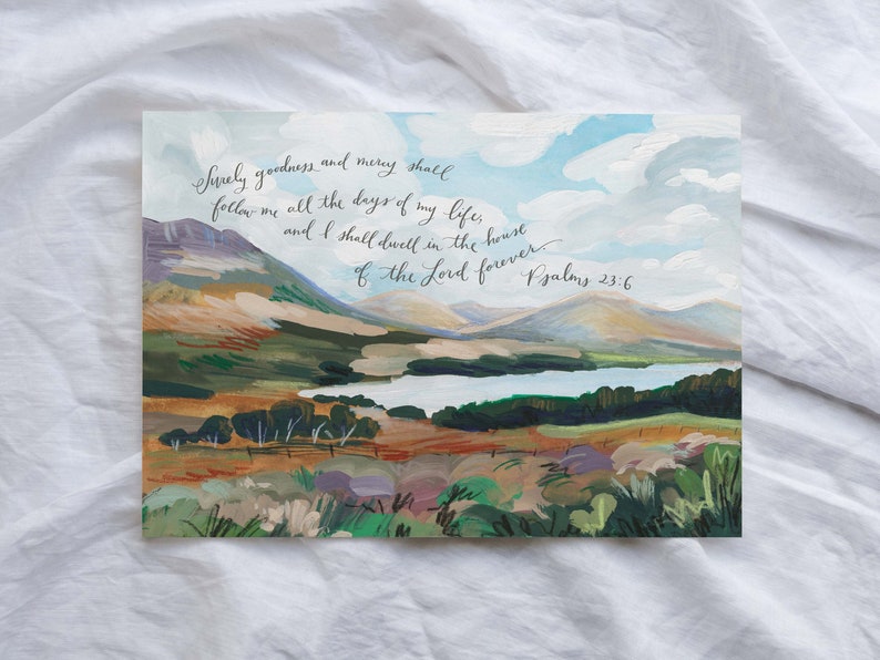 Scripture Landscape Art Print Modern Christian Art - Etsy