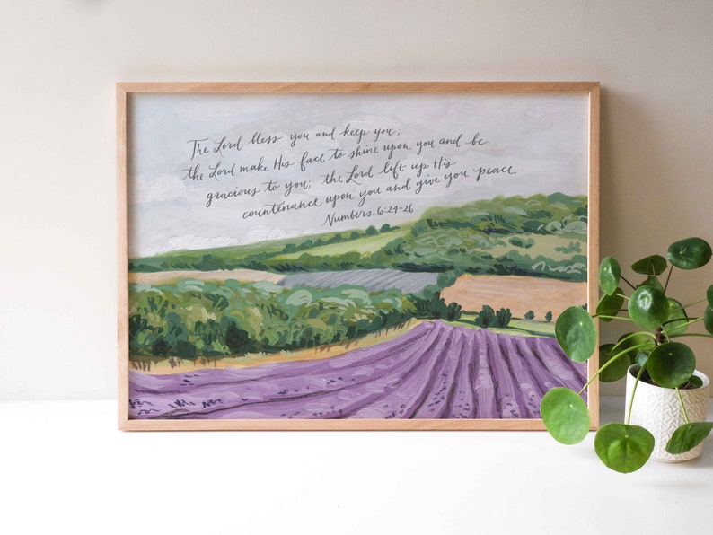 Scripture Landscape Art Print Modern Christian Art - Etsy