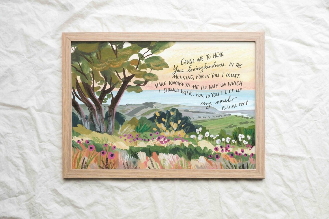 Scripture Landscape Art Print | Modern Christian Art | "to You I Lift ...