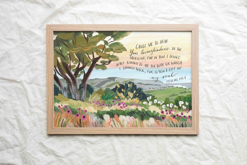 Scripture Landscape Art Print | Modern Christian Art | "to You I Lift ...