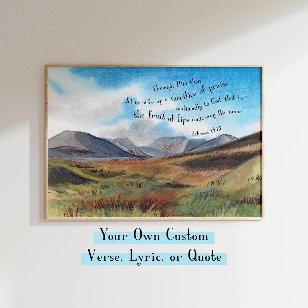 Custom Bible Verse Print, Personalized Scripture Wall Art, Custom ...