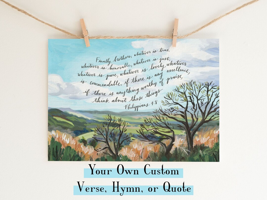 Custom Bible Verse Print, Personalized Scripture Wall Art, Custom ...