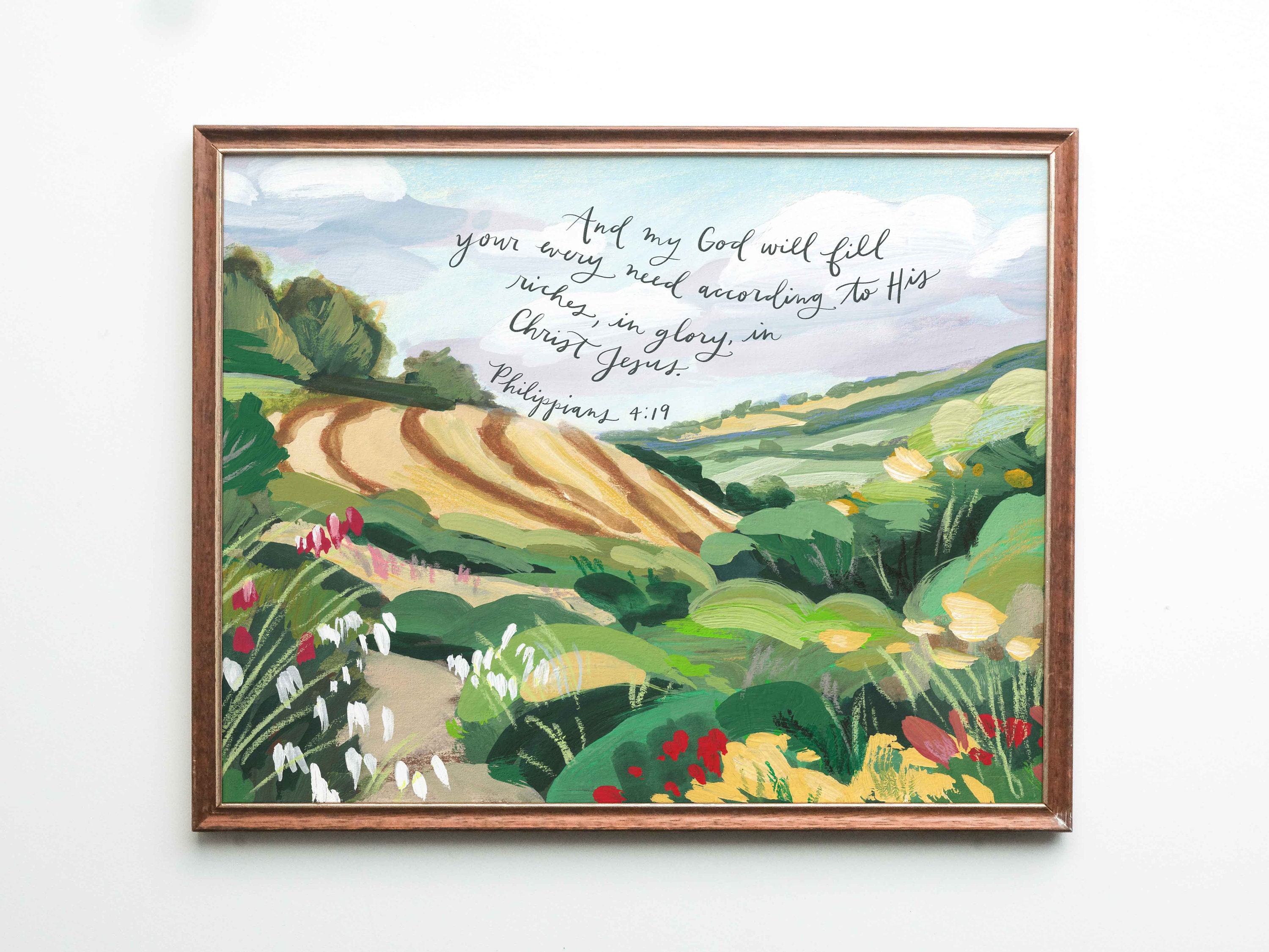 Scripture Landscape Art Print Modern Christian Art - Etsy