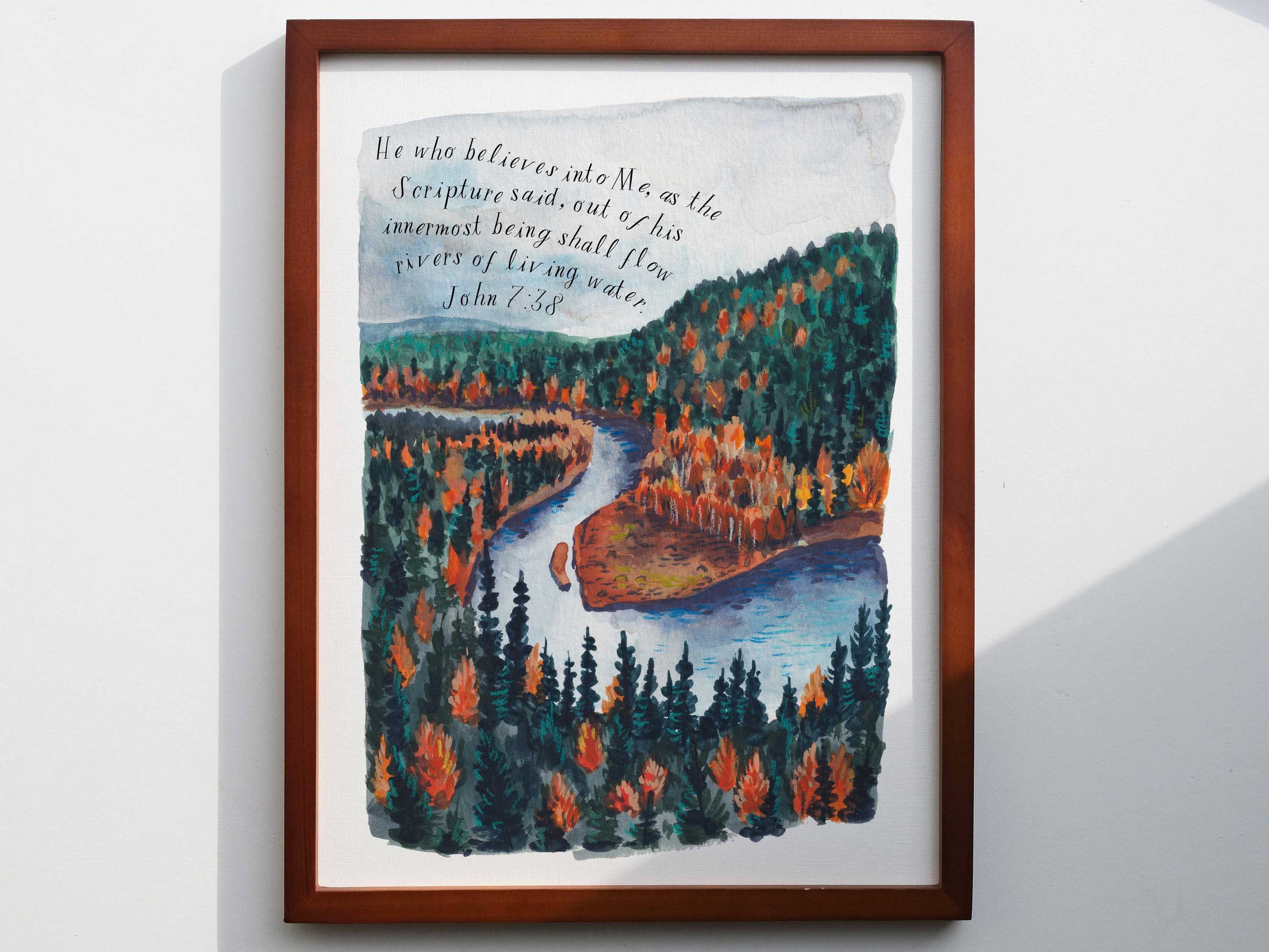 Rivers of Living Water Scripture Wall Art // John 7:38 // - Etsy