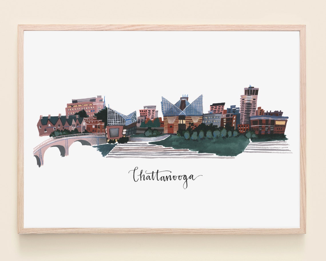 Chattanooga Tennessee Skyline // Fine Art Giclee Print | Etsy