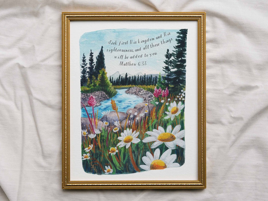 Scripture Wall Art - Seek First His Kingdom, Matthew 6:33 / Bible Verse ...
