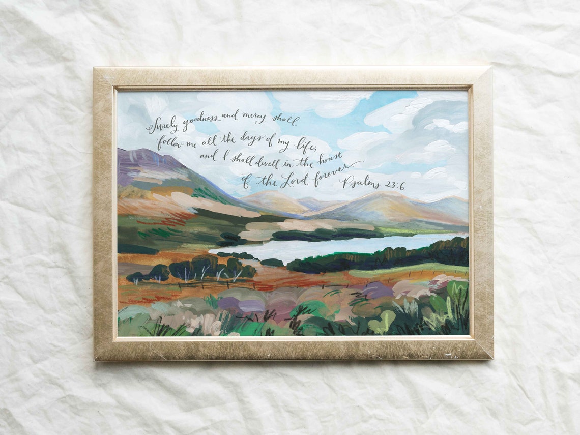 Scripture Landscape Art Print Modern Christian Art - Etsy