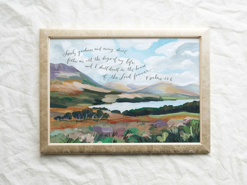 Scripture Landscape Art Print Modern Christian Art - Etsy