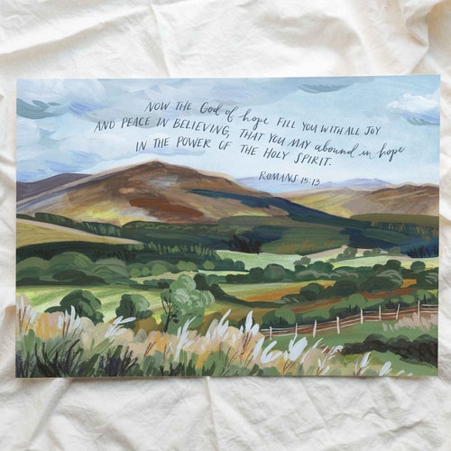 Scripture Landscape Art Print Modern Christian Art - Etsy