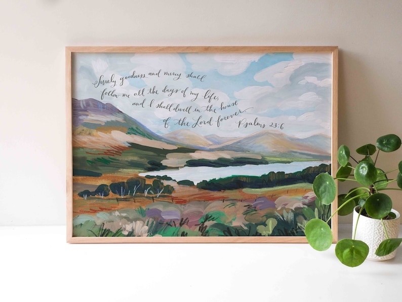 Scripture Landscape Art Print Modern Christian Art - Etsy