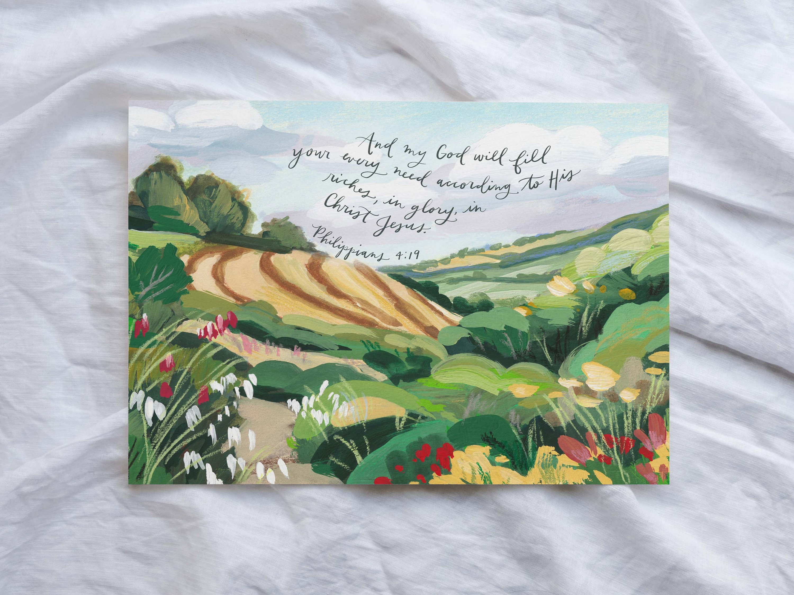 Scripture Landscape Art Print Modern Christian Art - Etsy