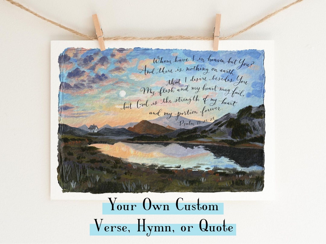 Custom Scripture Calligraphy Print, Personalized Scripture Wall Art ...