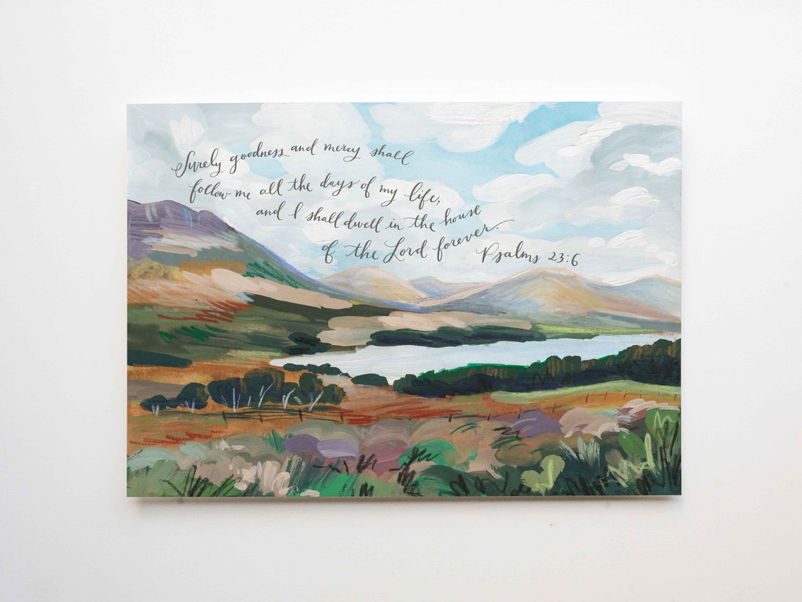 Scripture Landscape Art Print Modern Christian Art - Etsy