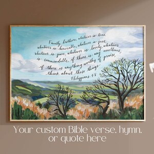 Custom Bible Verse Print, Personalized Scripture Wall Art, Custom ...