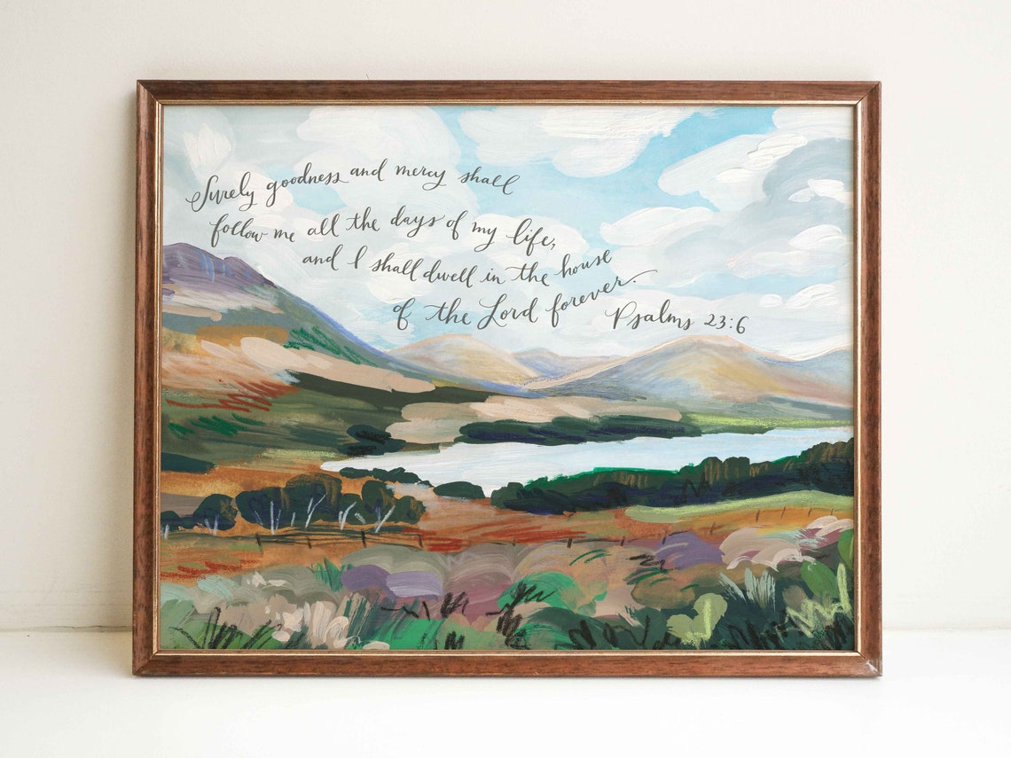 Scripture Landscape Art Print Modern Christian Art - Etsy