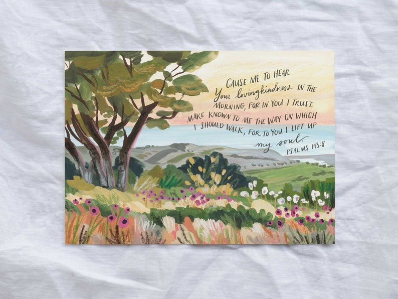 Scripture Landscape Art Print | Modern Christian Art | "to You I Lift ...
