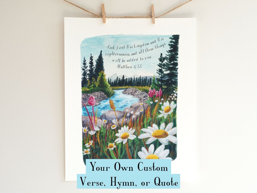 Custom Bible Verse Print, Personalized Scripture Wall Art, Custom ...