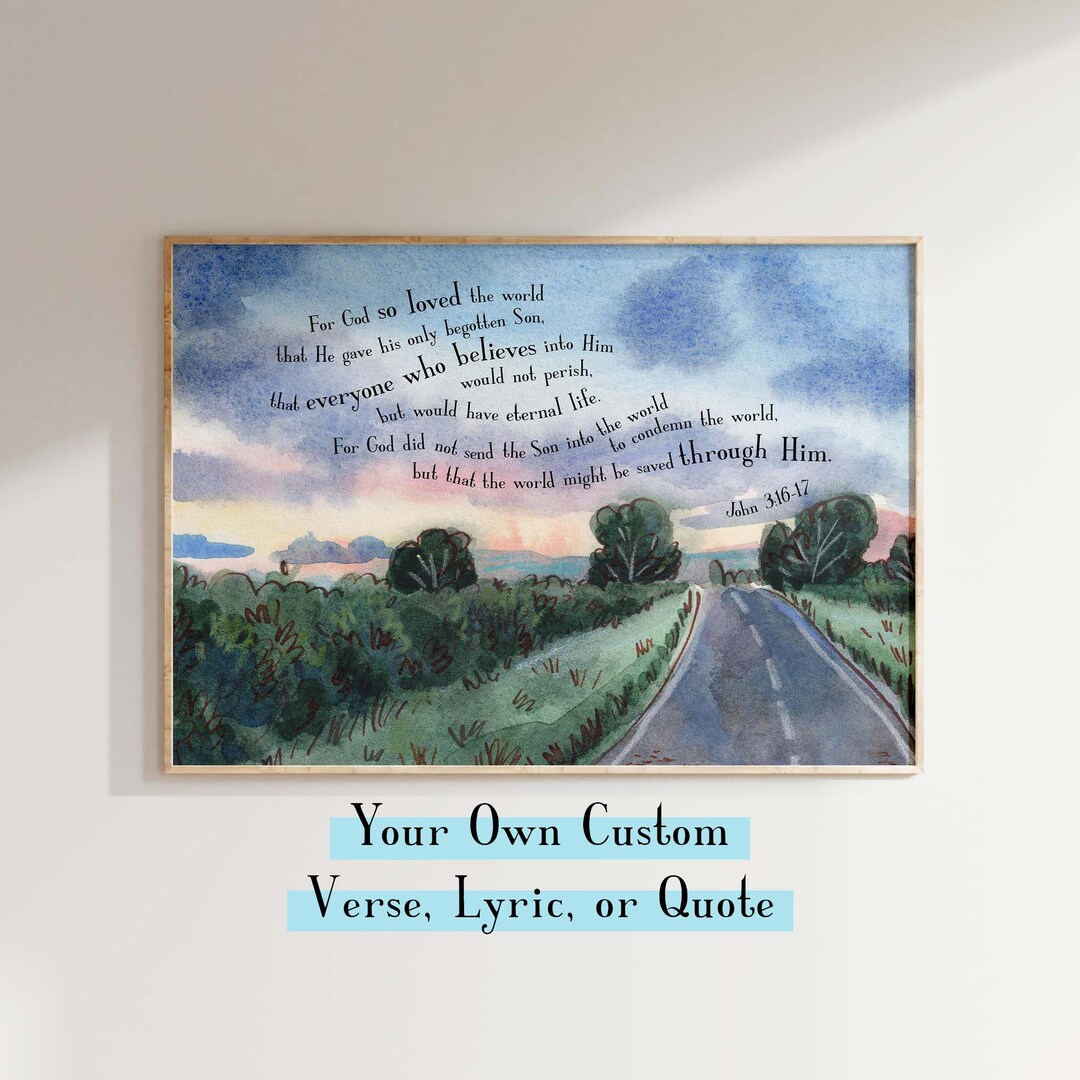 Custom Bible Verse Print, Personalized Scripture Wall Art, Custom ...