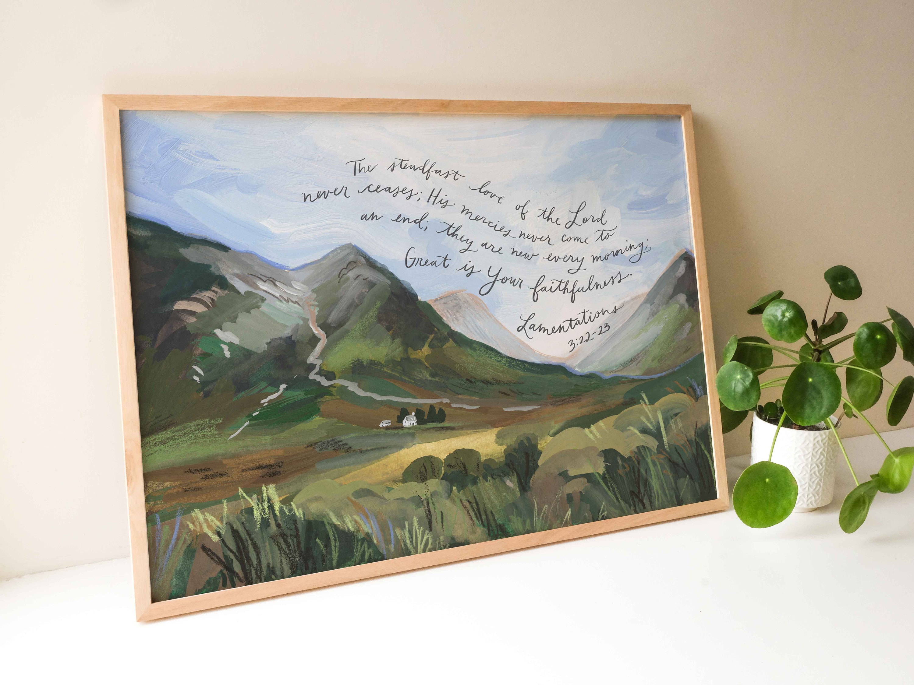 Scripture Landscape Art Print Modern Christian Art - Etsy