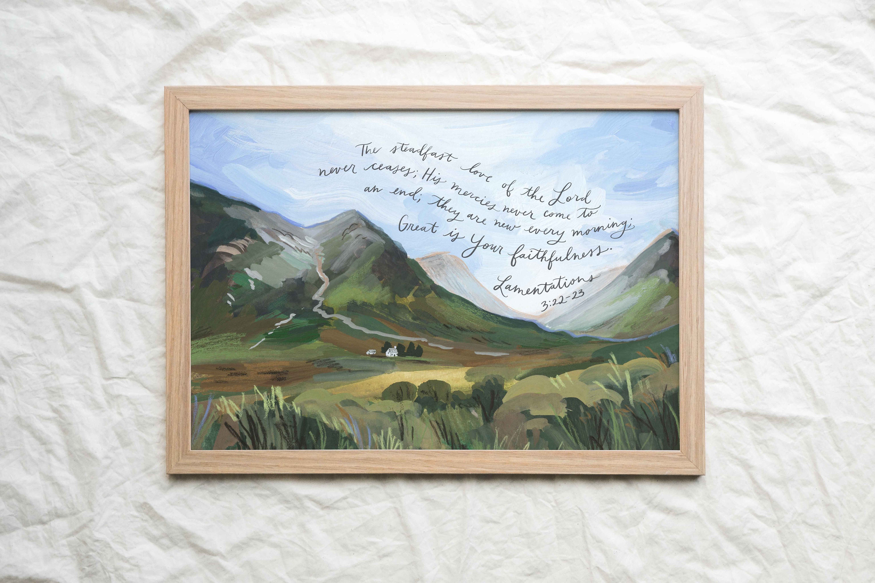 Scripture Landscape Art Print Modern Christian Art - Etsy