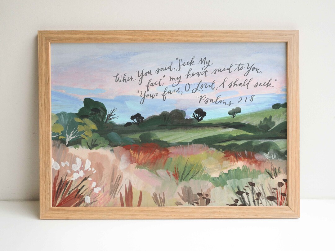 Scripture Landscape Art Print | Modern Christian Art | "seek My Face ...