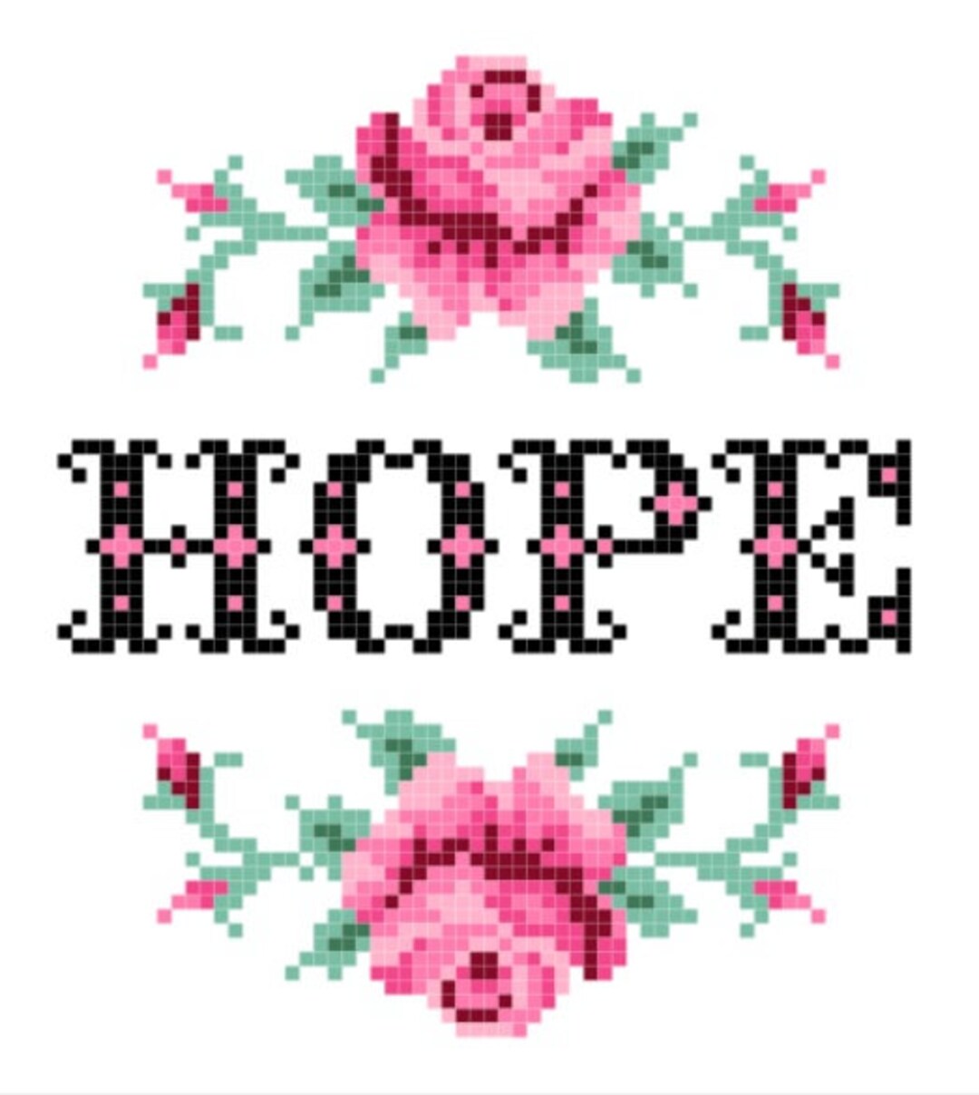 Hope Floral Counted Cross Stitch Pattern Instant Download - Etsy